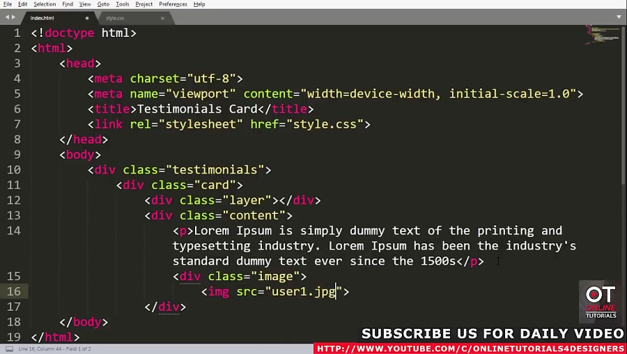 Responsive Testimonials Card UI Design Using CSS Grid | Cool CSS Hover ...
