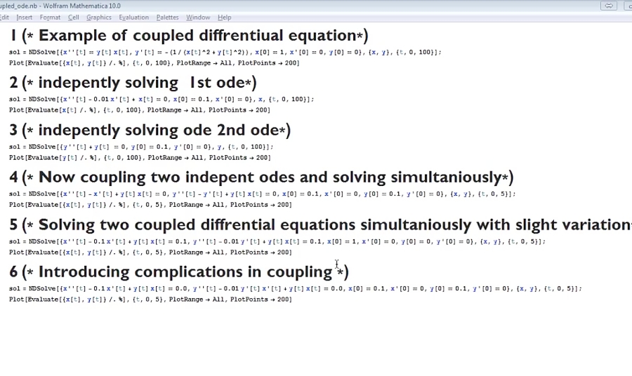 How to solve coupled differential equations, (Mathematica tutorials-02)
