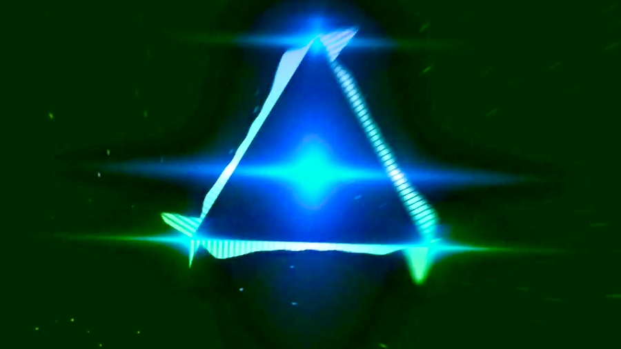 Green screen triangle shape music spectrum