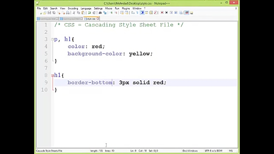 آموزش XHTML 1.0,CSS 2.0 (قسمت نهم): شروع کار با CSS،کلاس