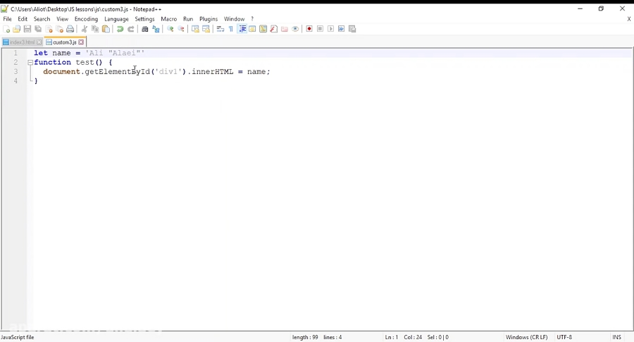 طراحی وب سایت از نقطه صفر | JavaScript قسمت سوم