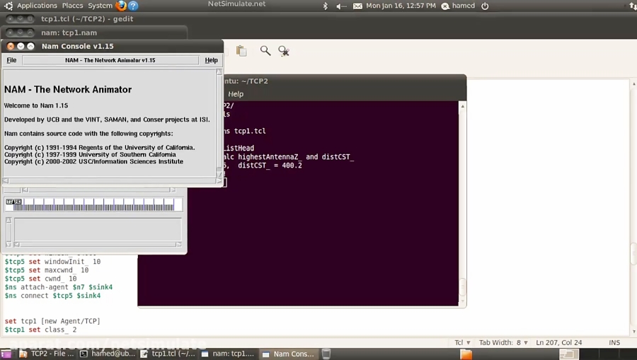فیلم پروژه بهینه سازی پروتکل TCP با تغییر در ساختار آن در نرم افزار NS2