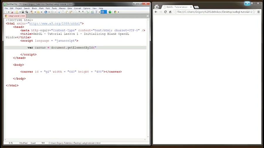 WebGL Tutorial 1 - How To Initialize WebGL in 11 Minutes