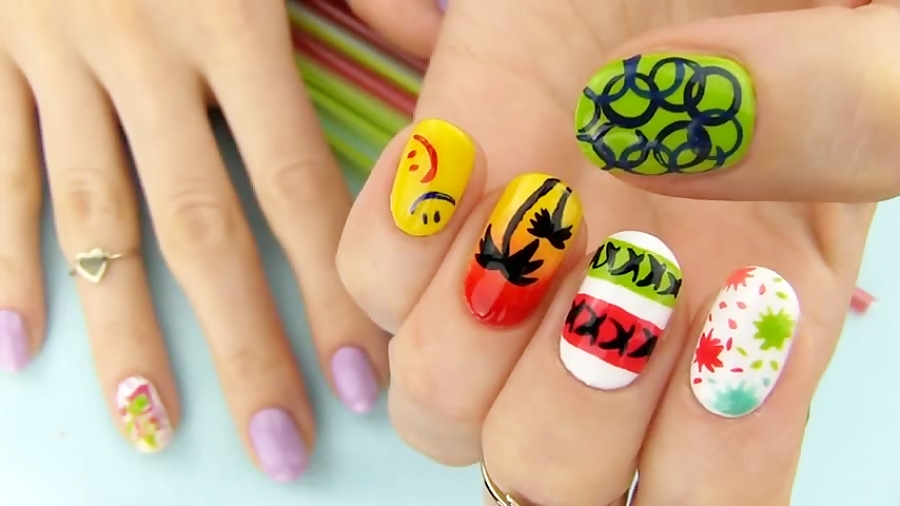 Straw Nail Art! 6 Creative Nail Art Designs Using a Strawسارابیوتی کرنر