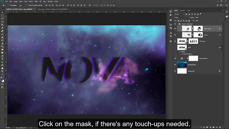 Glowing Space Text Effect - Photoshop Tutorial