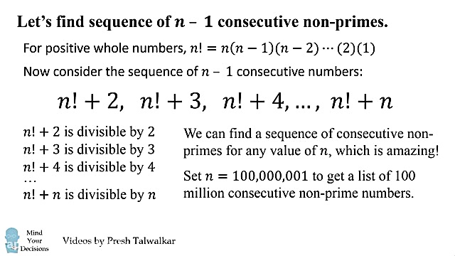 THANK YOU FOR 100 MILLION VIEWS! Special Puzzle: Consecutive Non-Primes