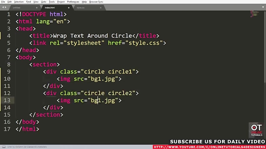 Wrap Text Around Circle using Html CSS Shape