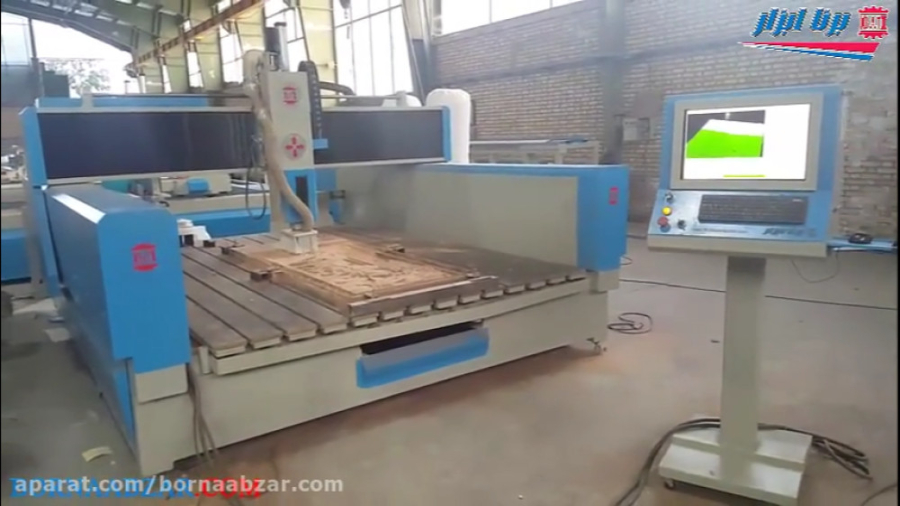 دستگاه فرز سنگ CNC با قابلیت منبت کاری روی چوب و نصب مکنده پودر