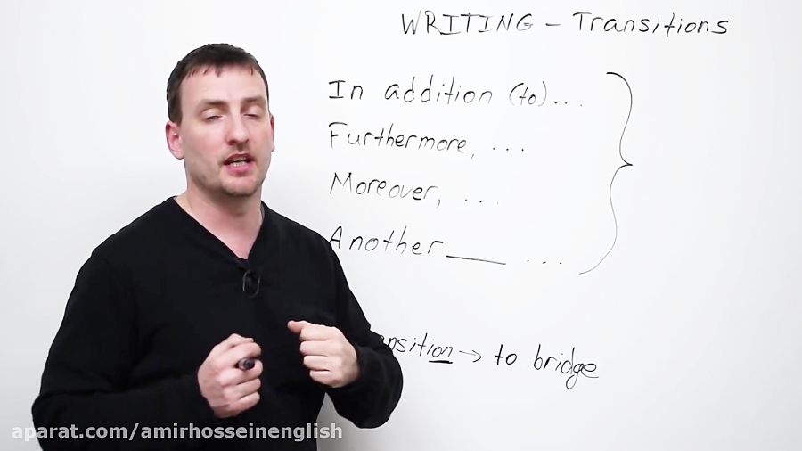 Writing - Transitions - in addition, moreover, furthermore, another