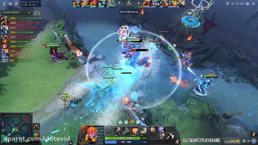 NOONE vs ATTACKER Kunkka - 5v1 Mode Raid Boss Dota 2