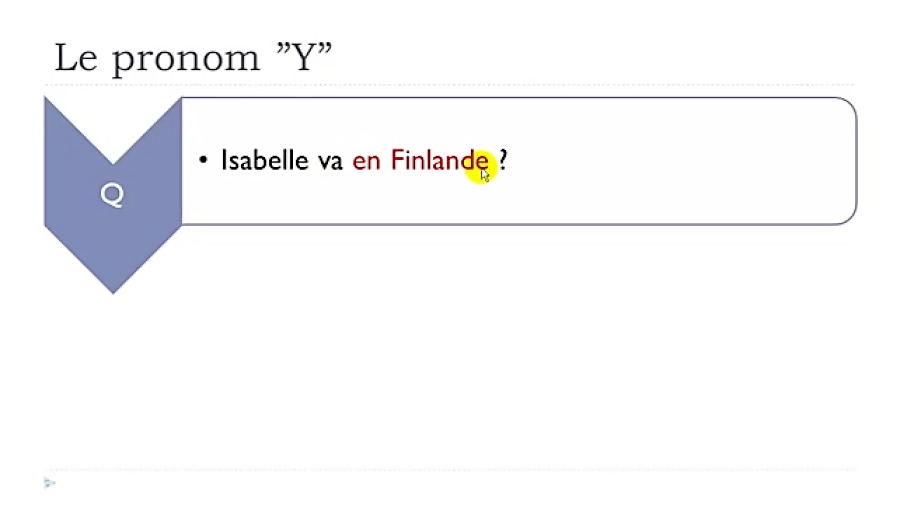 Learn French - Unit 6 - Lesson P - Le pronom complément Y