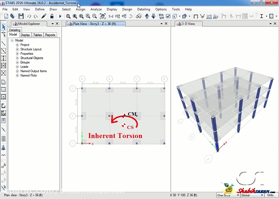 26- etabs پیچش تصادفی1