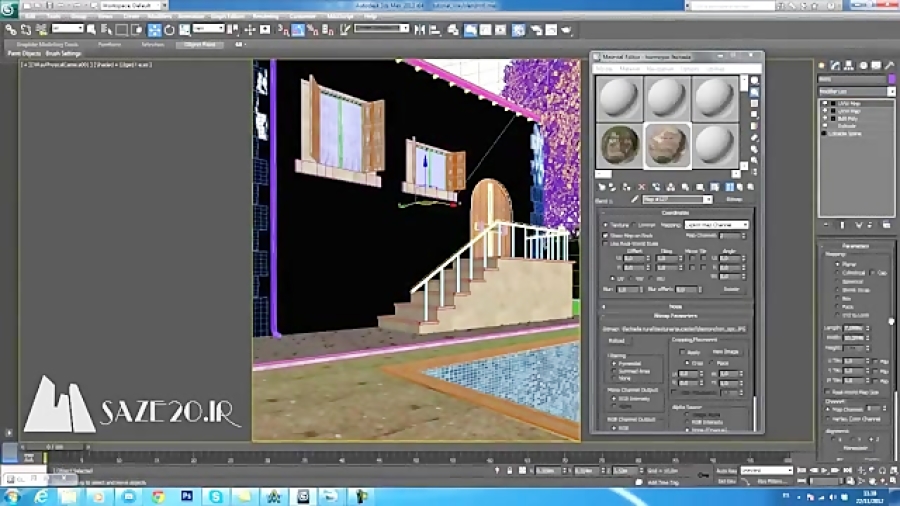 آموزش ساخت بنای کهنه و تخریب شده با Vrayblendmtl