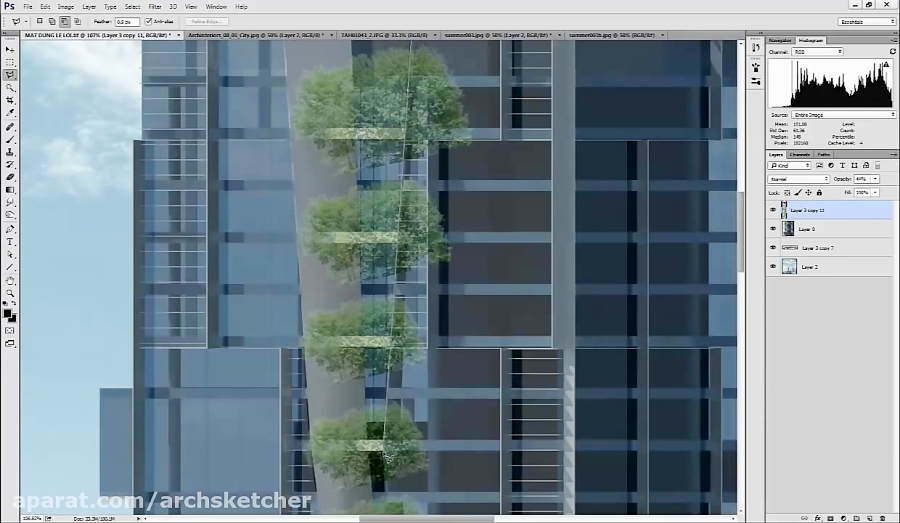 Elevation architecture in Photoshop Tutorial