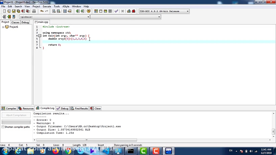آموزش برنامه نویسی 10- آرایه ها در c