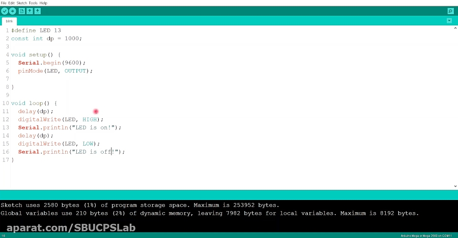 آشنایی با محیط Arduino IDE (حل تمرین مبانی سیستم‌های نهفته و بی‌درنگ)