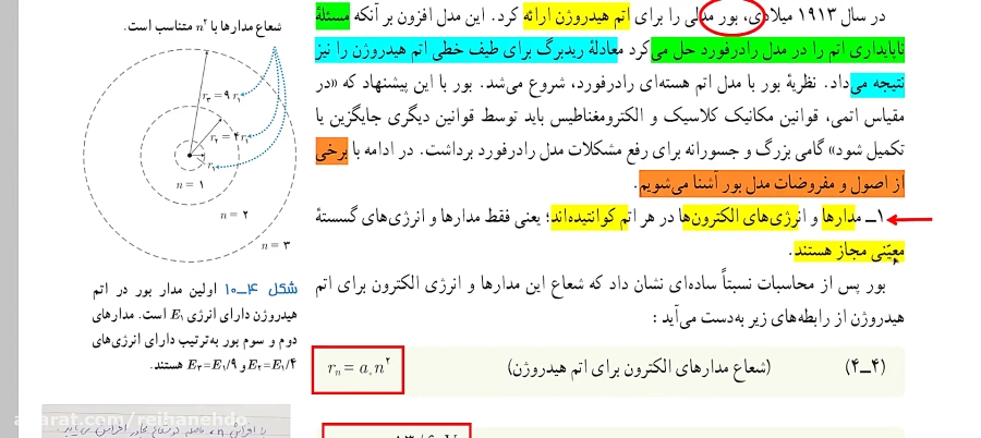 مدل اتمی بور-فیزیک3-دوازدهم تجربی