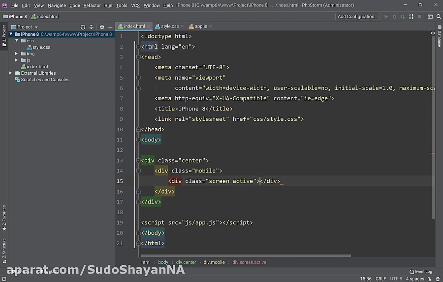 آموزش طراحی گوشی iPhone 8 با Html و Css و JQuery