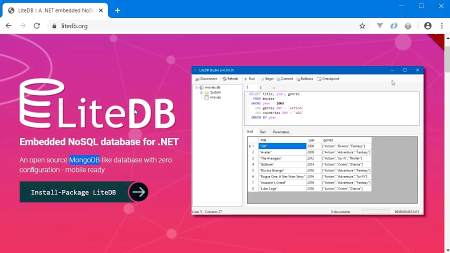 آشنایی با دیتابیس LiteDb