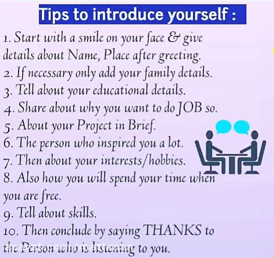 tips to introduce yourself