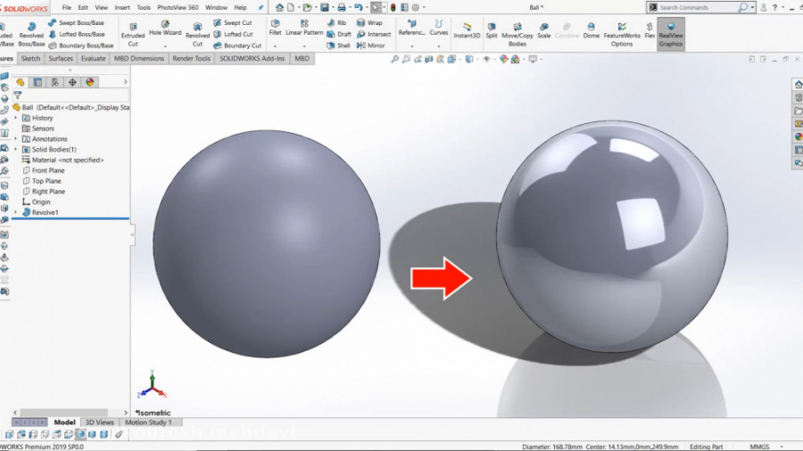 فعال کردن RealView Graphics در Solidworks