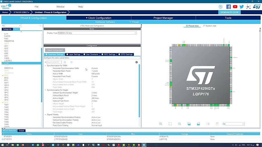 ویدیو 1: راه اندازی LTDC در نرم افزار CUBE MX