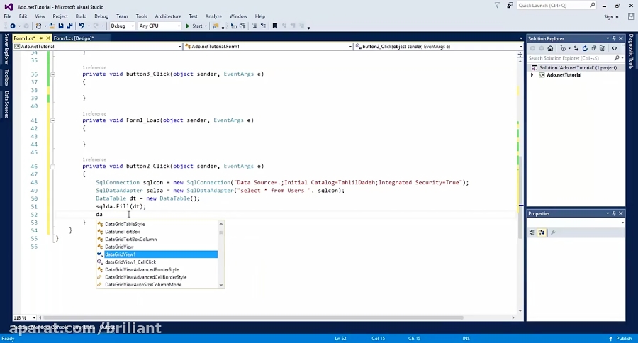 |آموزش سی شارپ|اجرای دستورات پایگاه داده در #c|