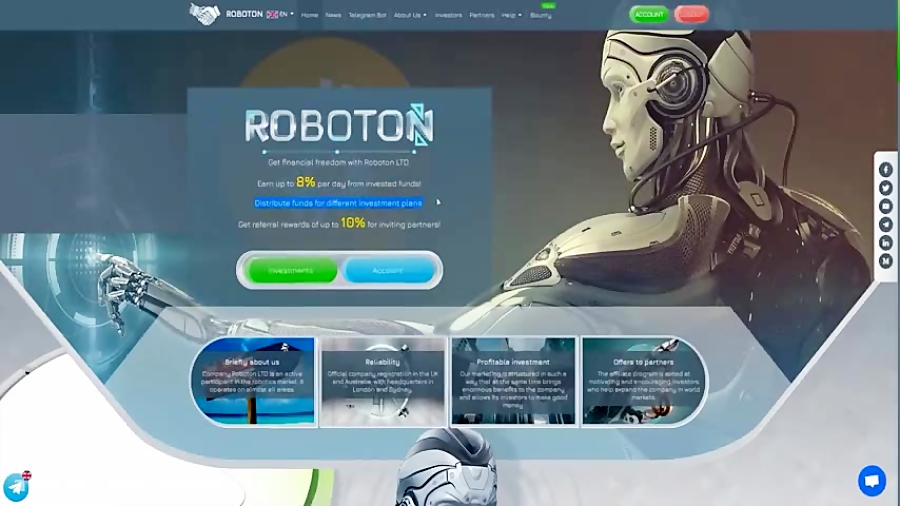 dssminer.com Roboton - Robotics technology and Telegram bot! CryptoAdvance