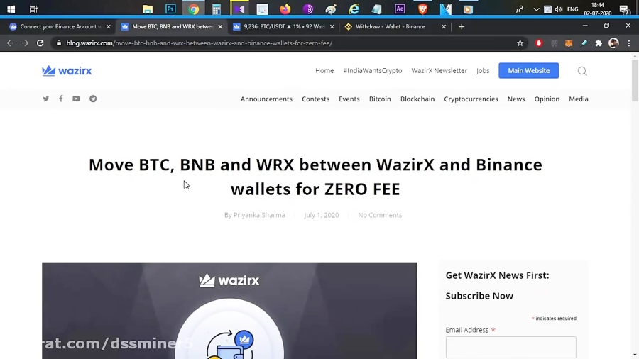 dssminer.com) How to Move USDT, BTC, BNB and WRX Between WazirX a