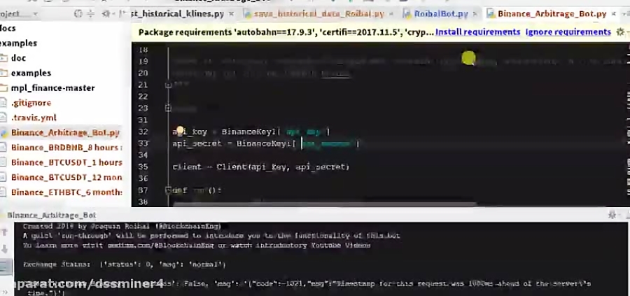 dssminer.com) Crypto Triangular Arbitrage in Binance With Python