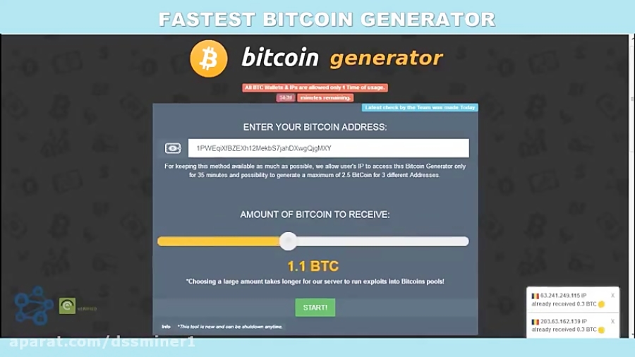 (dssminer.com) 2020 Bitcoin Generator Legit Site Pay Site 10 btc 30 min ...