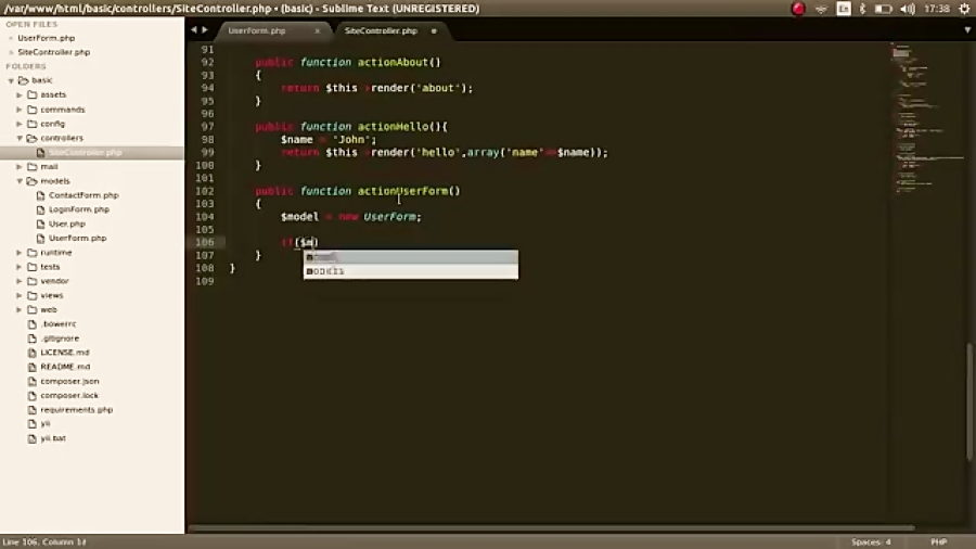 Yii2 Lesson - 3 Forms in Yii