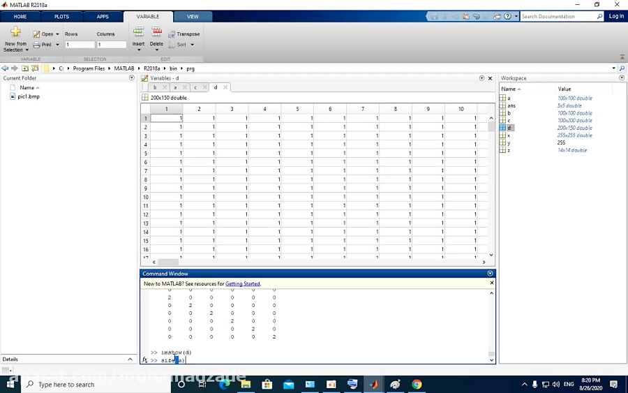 آموزش متلب- matlab- ماتریس-reshape- جواد محمدزاده