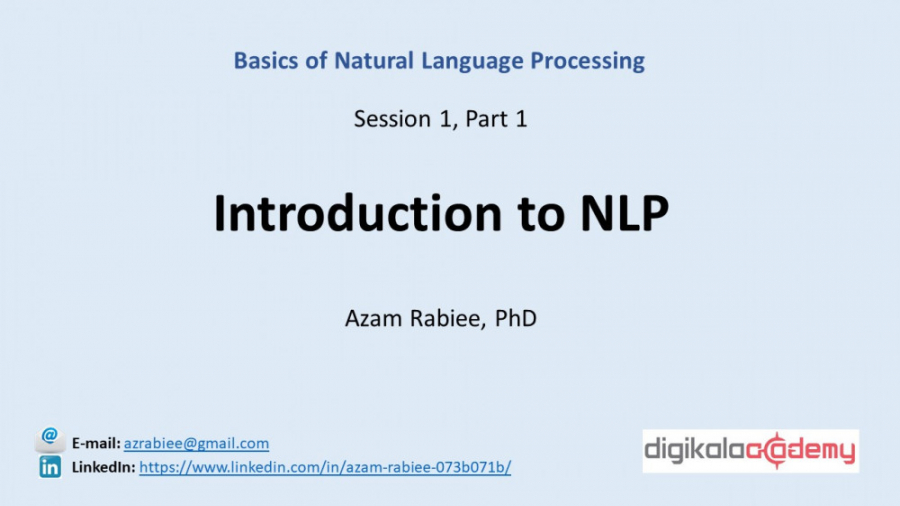 Basics of NLP, Session 1 - Part 1, Introduction