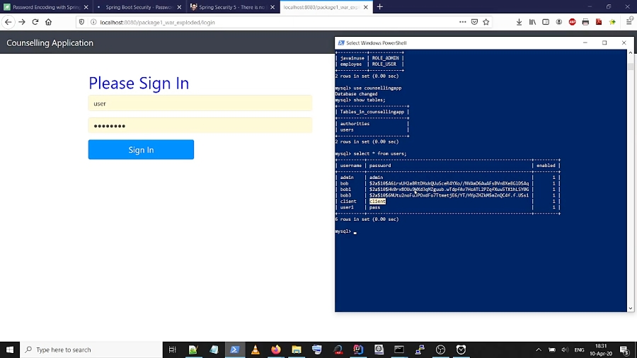 ویدئو 10 -- جاوا اسپرینگ بوت انکریپشن -- using BCrypt in Spring Boot