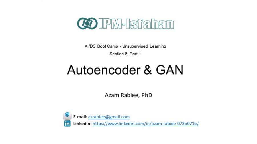 Unsupervised Learning, Session 6, Part 1. Autoencoders