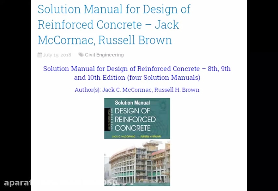 Solution Manual for Design of Reinforced Concrete Jack McCormac ...