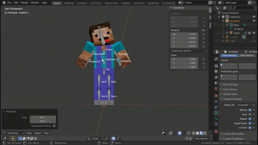 Blender 2.8 Tutorial - Minecraft Rigging