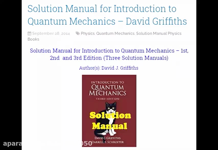 Solution Manual for Introduction to Quantum Mechanics_David Griffiths