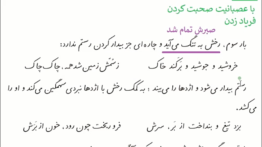 آموزش فارسی ششم درس پنجم هفت خان رستم، جلسه دوم