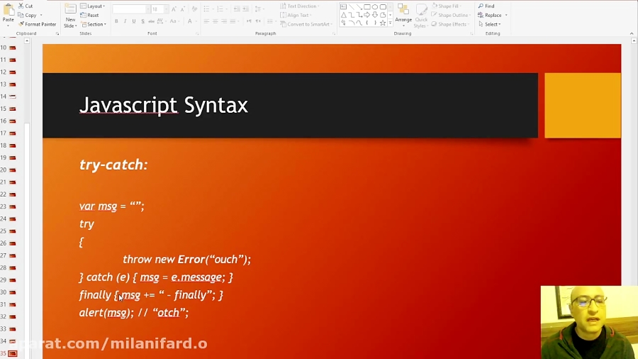 آموزش javascript - بخش پنجم: مدیریت استثنا exception handling