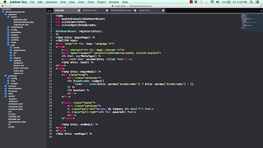 Yii2 Lesson - 40 Theme Integration AdminLTE part 2/2