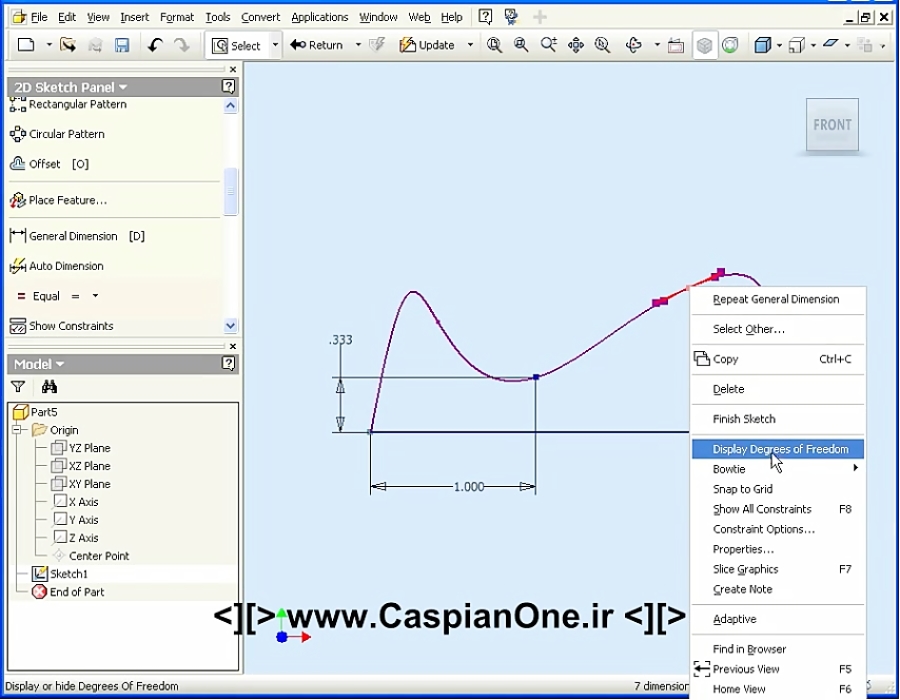 Autodesk Inventor Tutorial 2011 - 114 Using Spline