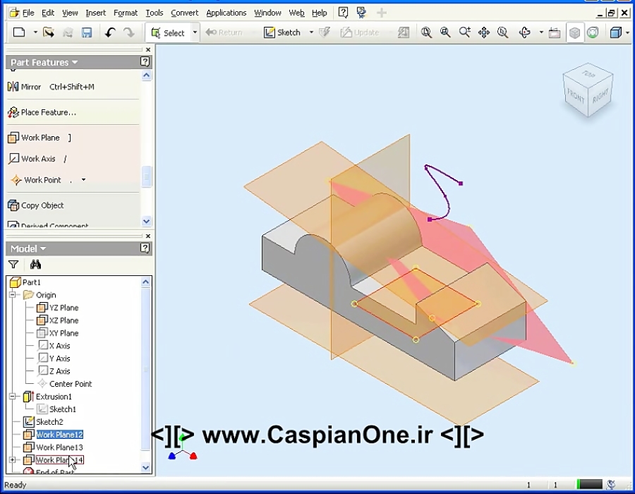 Autodesk Inventor Tutorial 2011 - 129 Work Plane