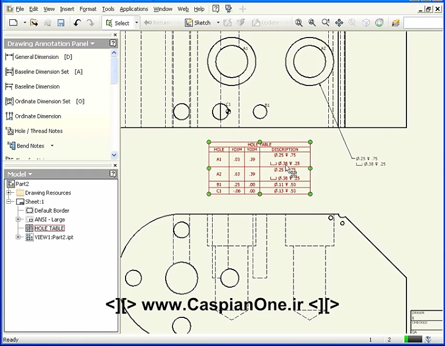 Autodesk Inventor Tutorial 2011 - 147 Hole Notes