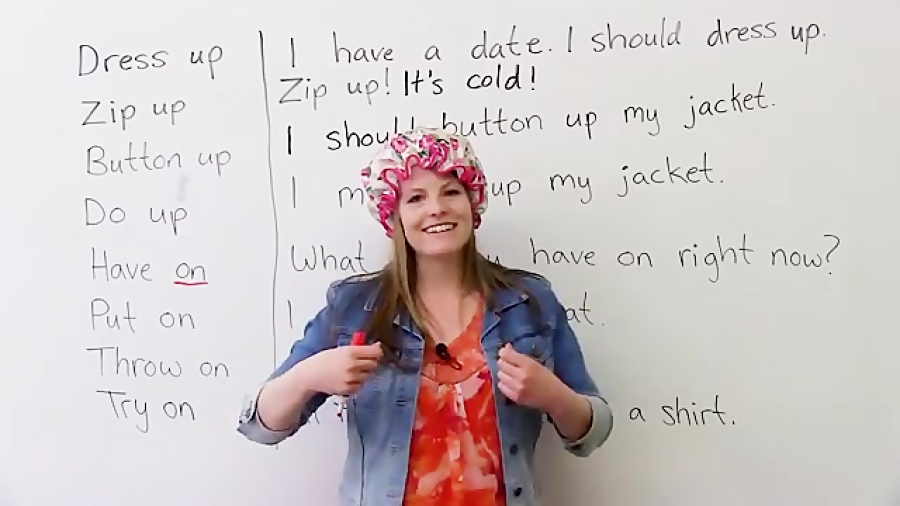 ...Phrasal Verbs about CLOTHES: dress up, try on, take