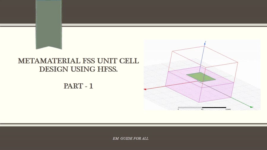 Metamaterial FSS unit cell Design USING HFSS PART 1