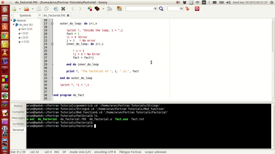 Executing from terminal and link for programs