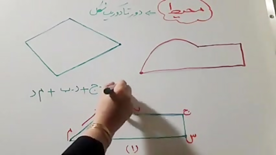 تدریس محیط اشکال هندسی ریاضی سوم