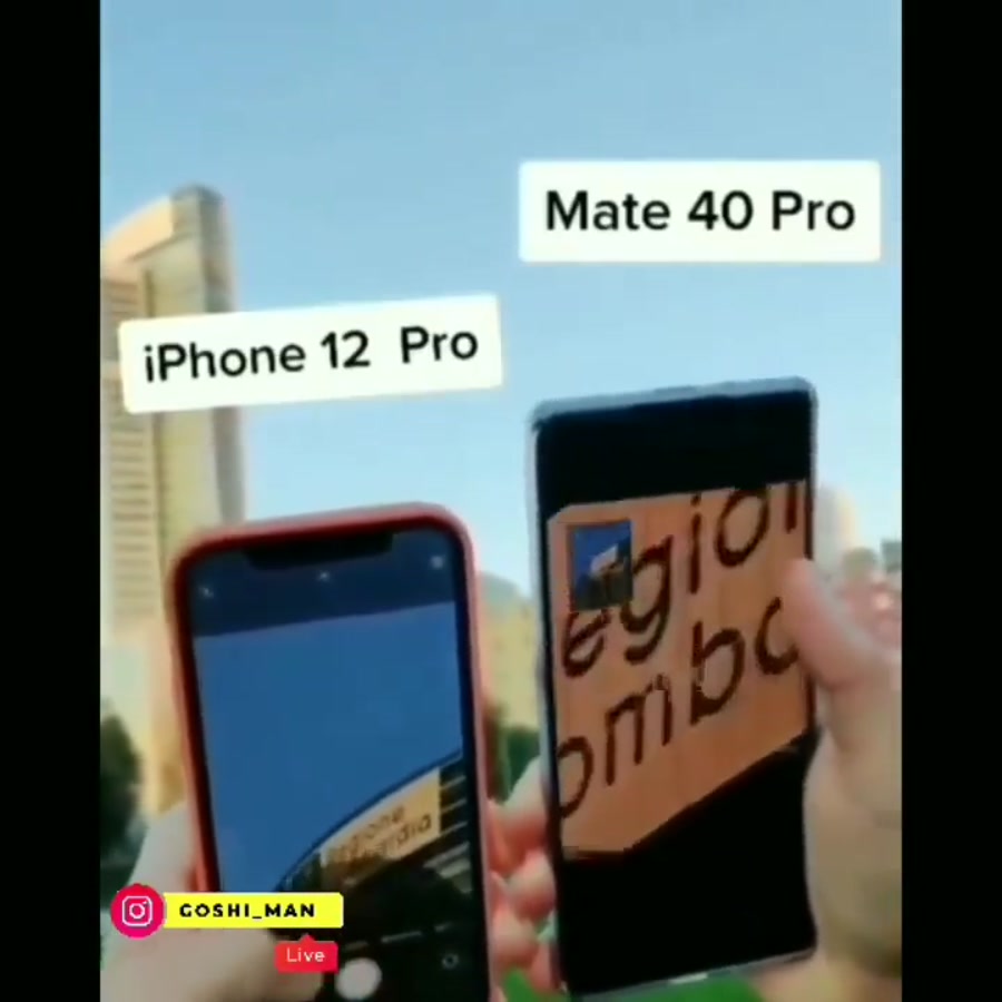مقایسه ی زوم هواوی iphone 12 pro vs mate40pro